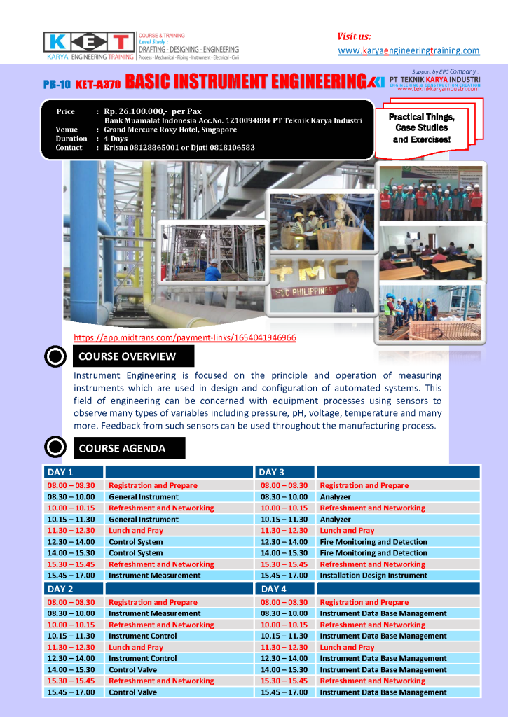 BASIC INSTRUMENT ENGINEERING – Karya Engineering Training
